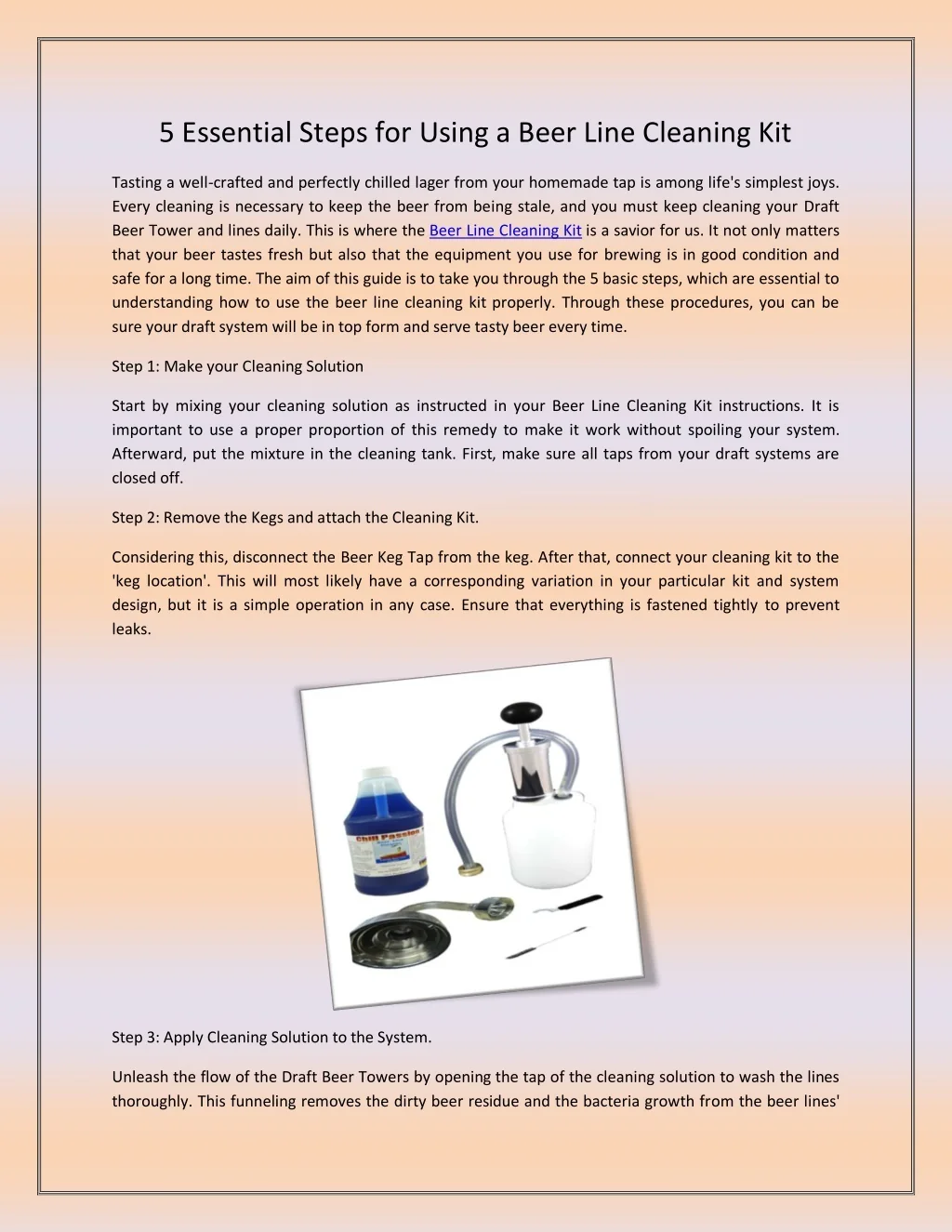 PPT - 5 Essential Steps for Using a Beer Line Cleaning Kit PowerPoint ...