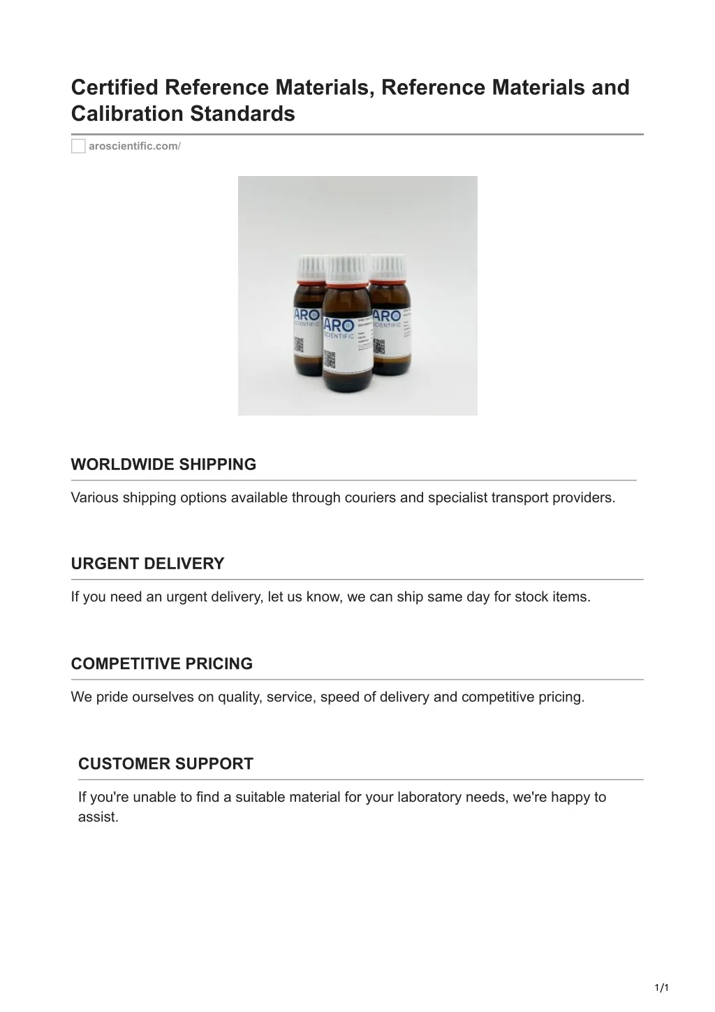 PPT - aroscientific.com-Certified Reference Materials Reference Materials and Calibration ...