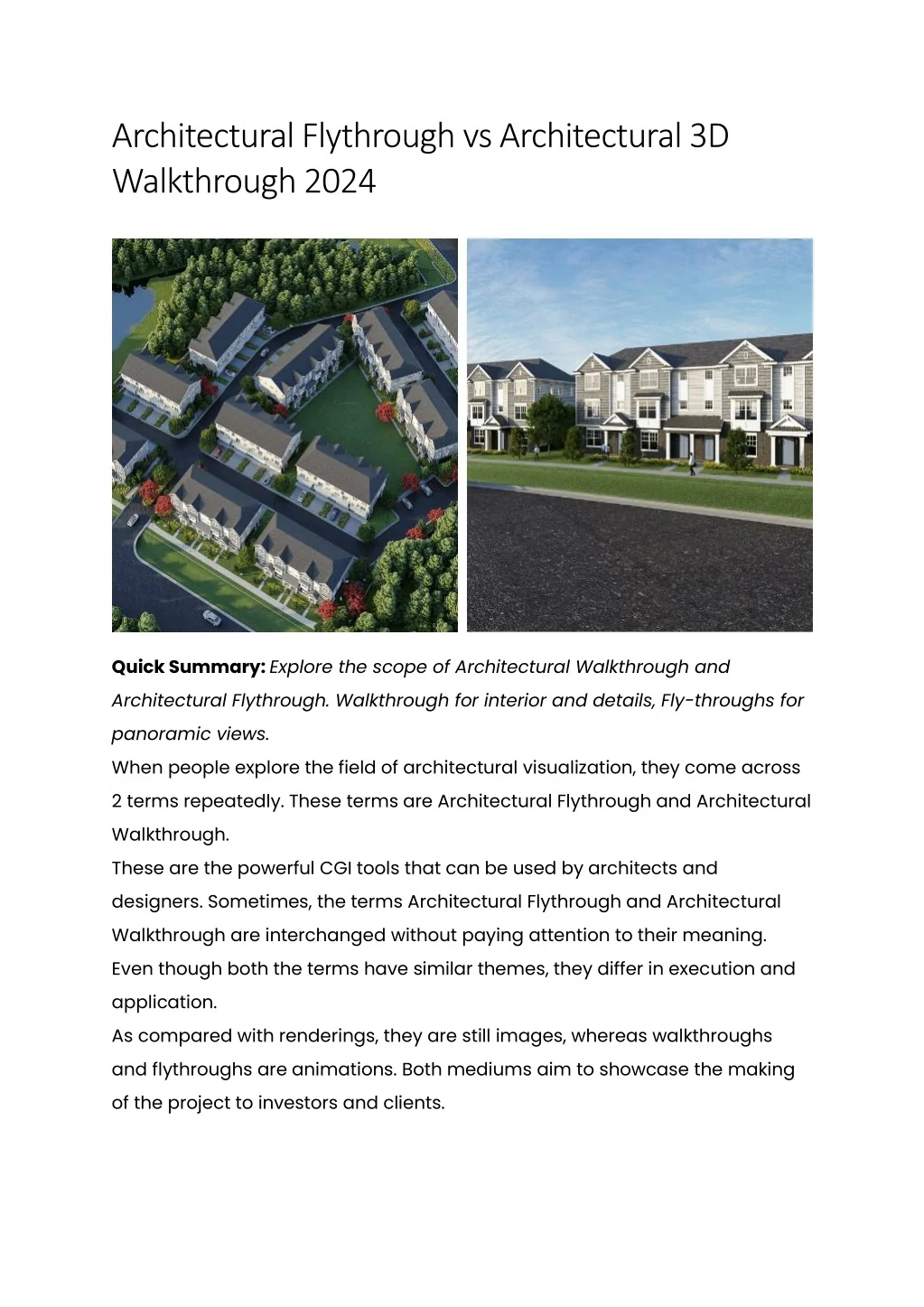PPT - Architectural Flythrough vs Architectural 3D Walkthrough 2024 PowerPoint Presentation - ID ...