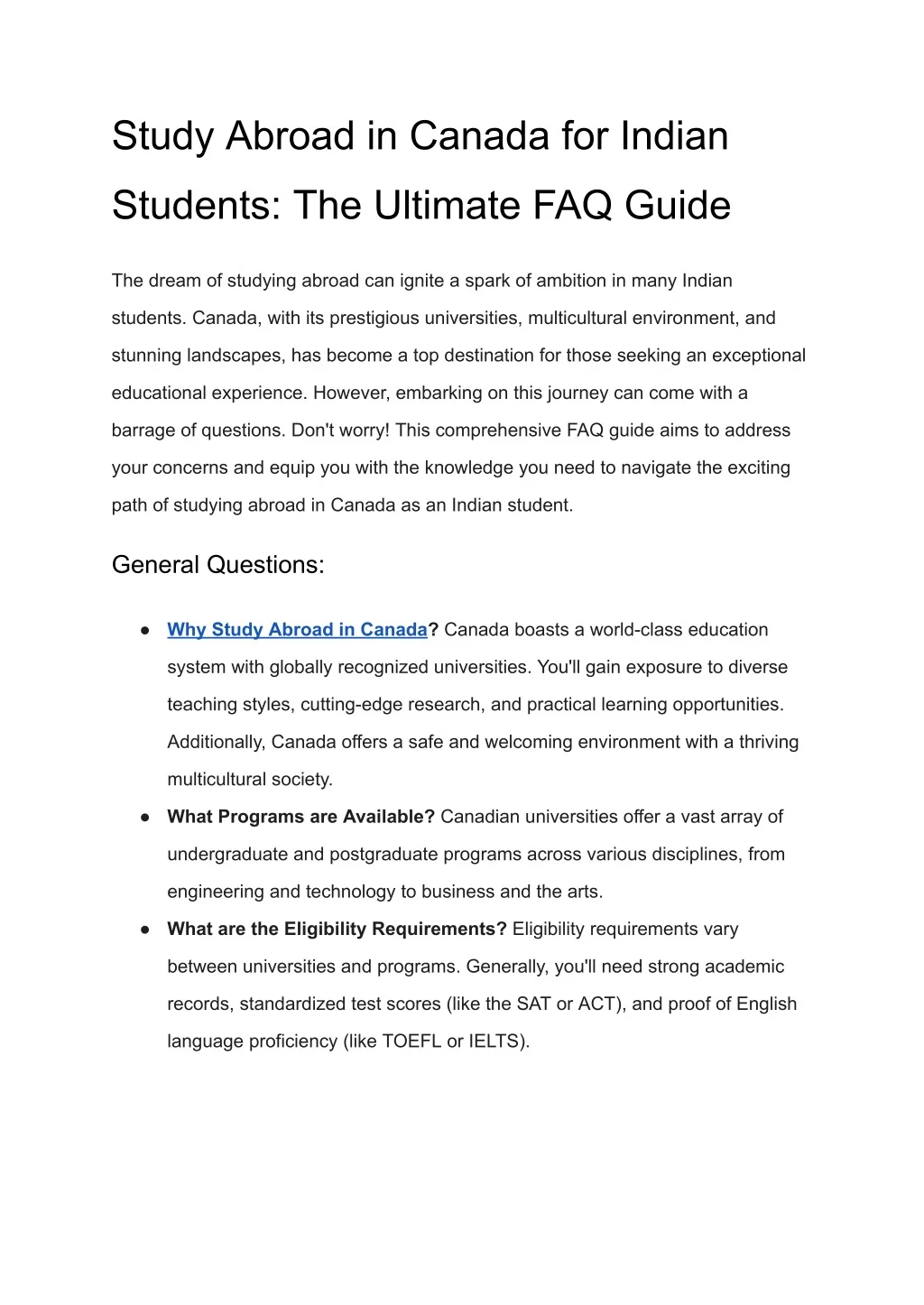 PPT - Study Abroad in Canada for Indian Students_ The Ultimate FAQ ...