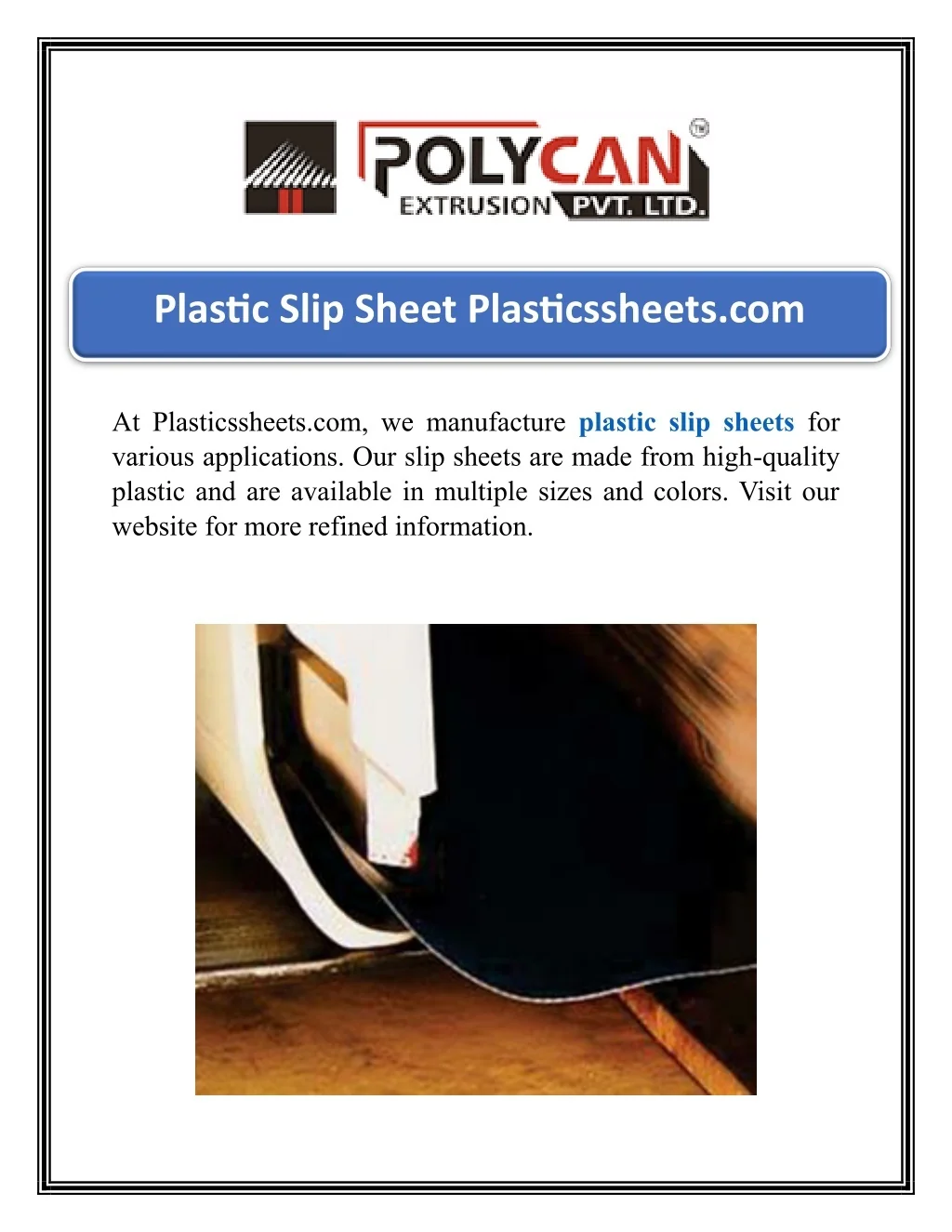 PPT - Plastic Slip Sheet Plasticssheets PowerPoint Presentation, free ...