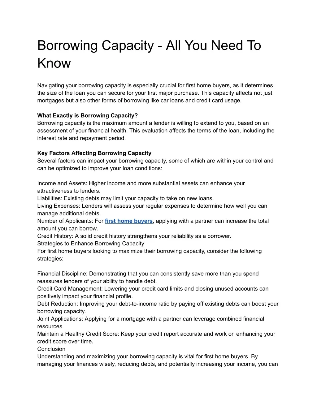 PPT - Borrowing Capacity - All You Need To Know PowerPoint Presentation ...
