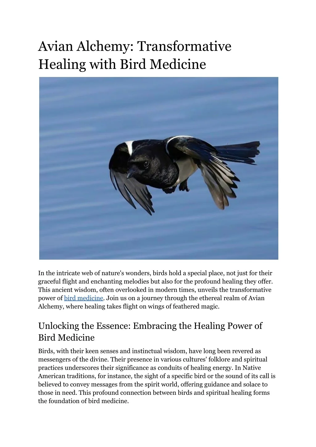PPT - Avian Alchemy_ Transformative Healing with Bird Medicine ...