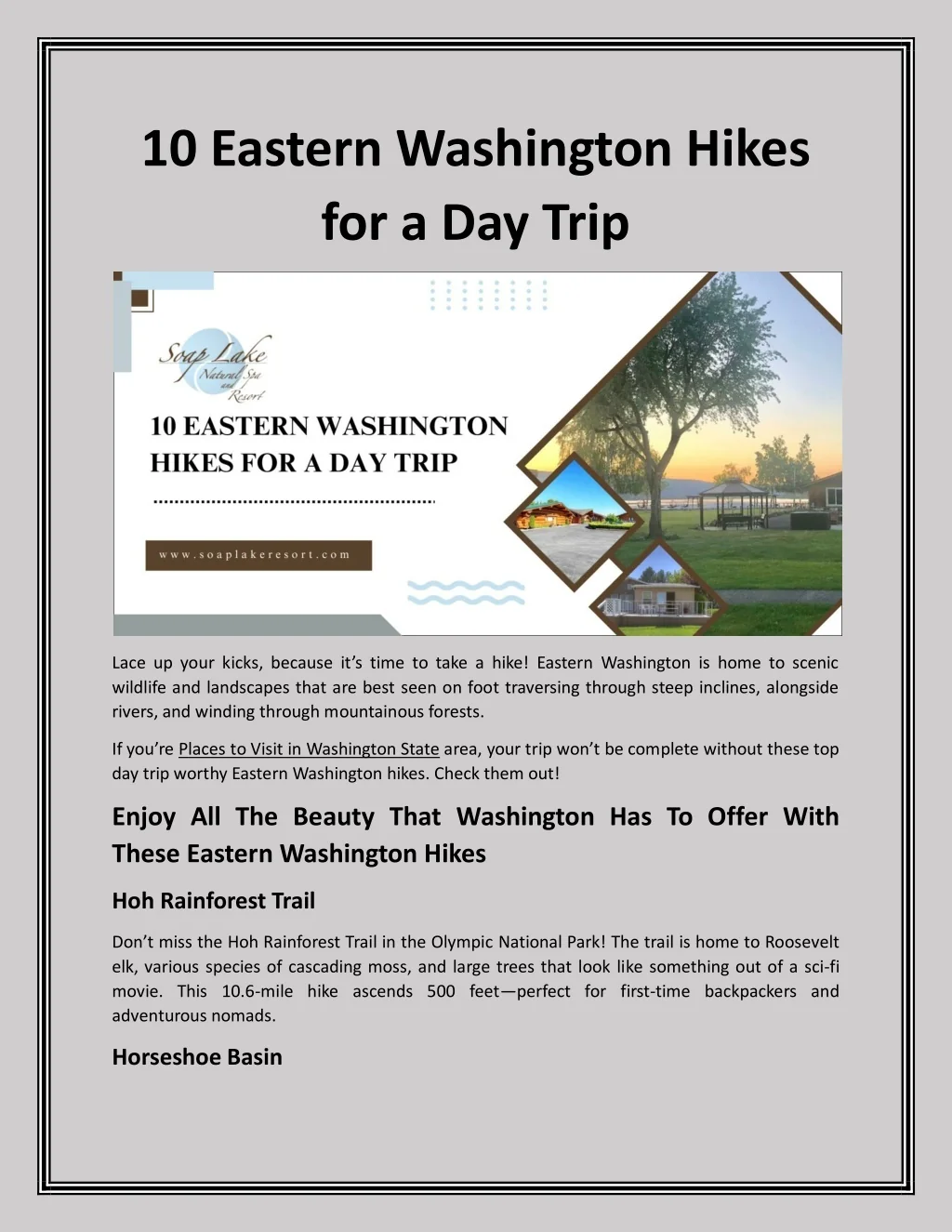 PPT - 10 Eastern Washington Hikes for a Day Trip PowerPoint ...