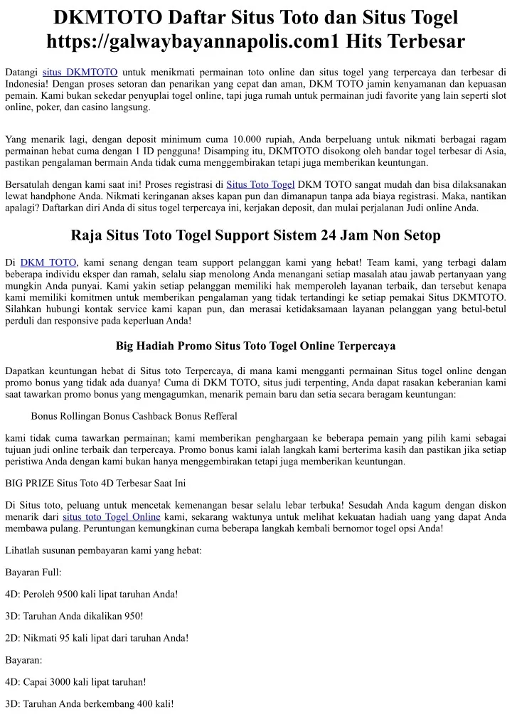 PPT - DKMTOTO Daftar Situs Toto dan Situs Togel #1 Hits Terbesar ...