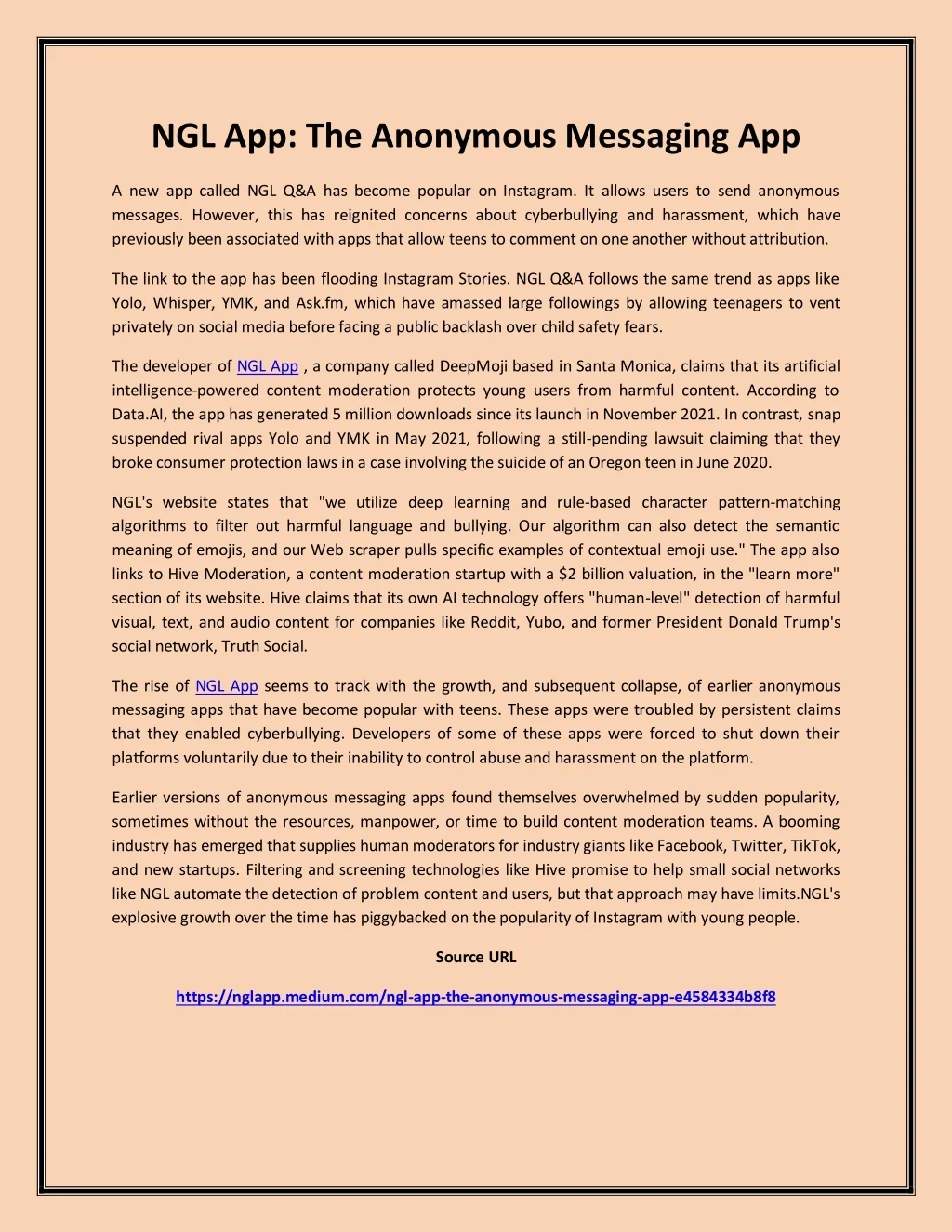 PPT - NGL App The Anonymous Messaging App PowerPoint Presentation, free ...