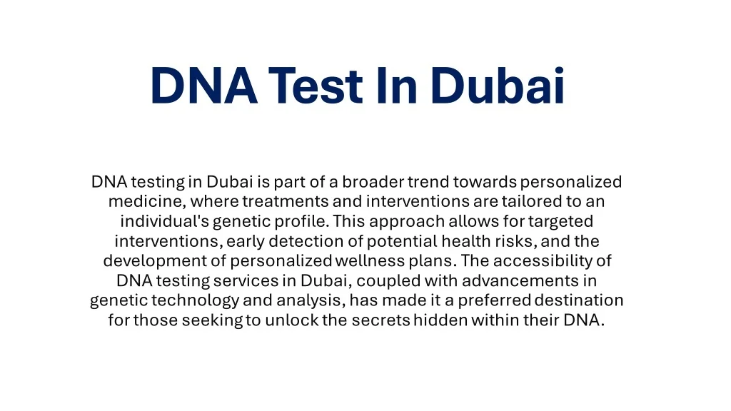 PPT - DNA Test In Dubai PowerPoint Presentation, free download - ID ...