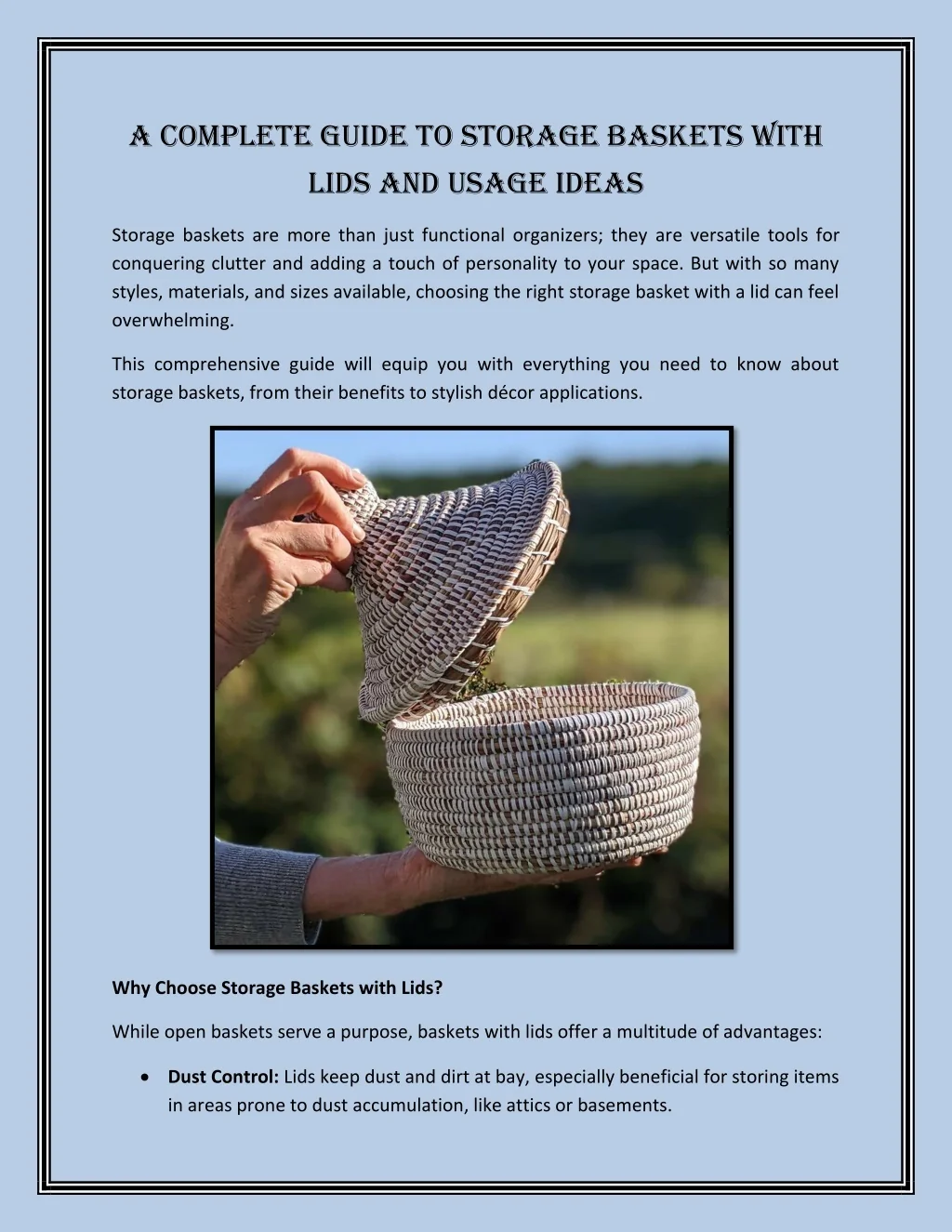 PPT - A Complete Guide to Storage Baskets with Lids and Usage Ideas ...
