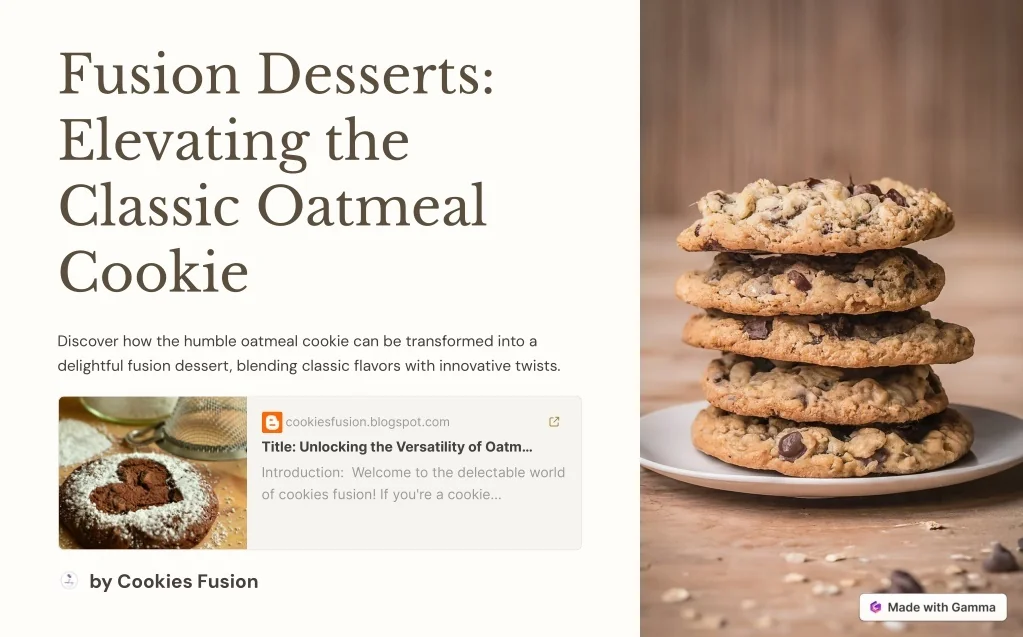 PPT - Fusion-Desserts-Elevating-the-Classic-Oatmeal-Cookie PowerPoint ...