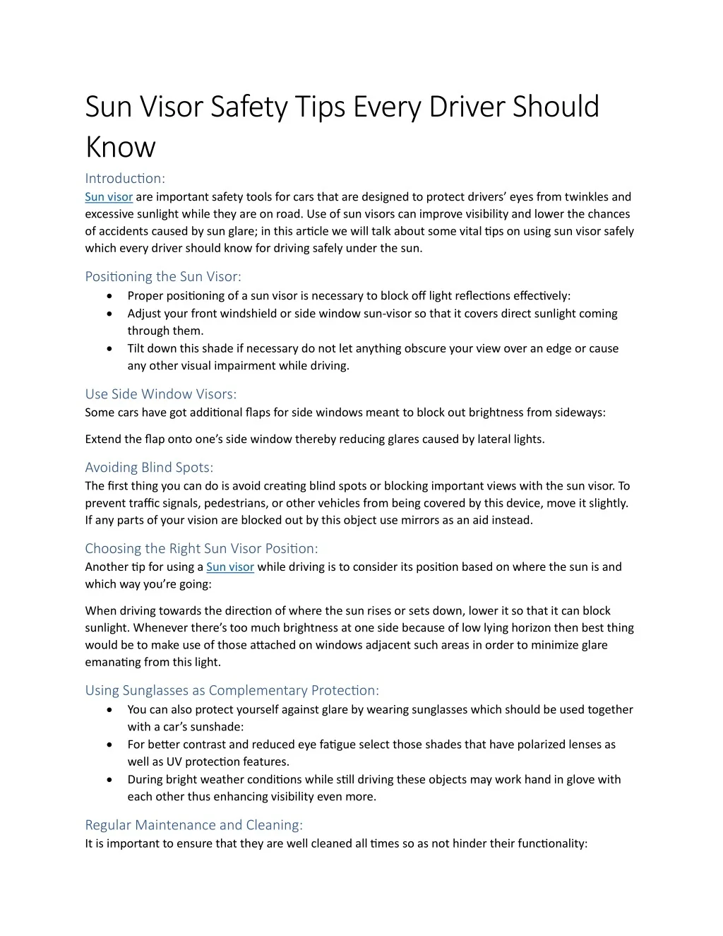 PPT - Sun Visor Safety Tips Every Driver Should Know PowerPoint ...