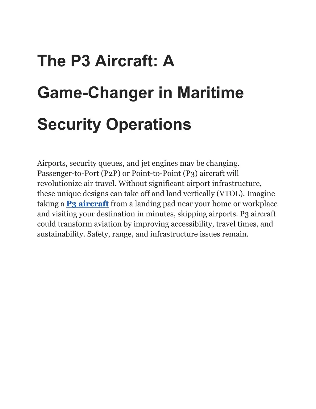 PPT - The P3 Aircraft_ A Game-Changer in Maritime Security Operations ...