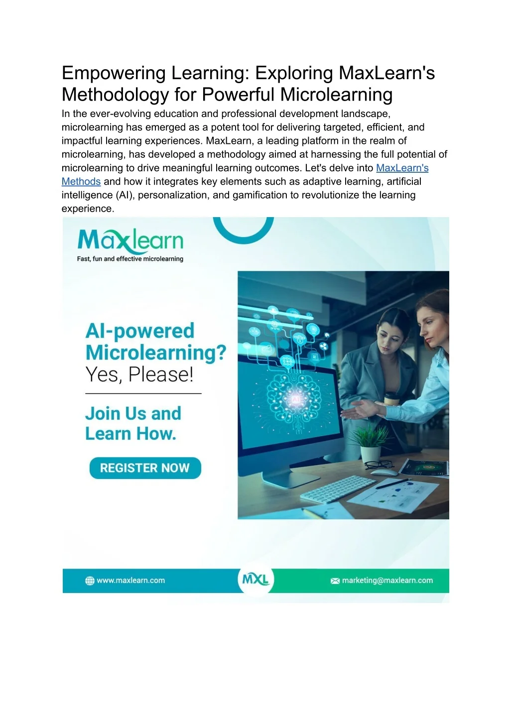 PPT - Empowering Learning_ Exploring MaxLearn's Methodology for Powerful Microlearning ...