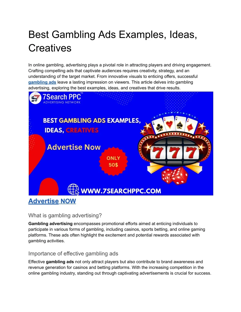 PPT - Best Gambling Ads Examples, Ideas, Creatives PowerPoint ...