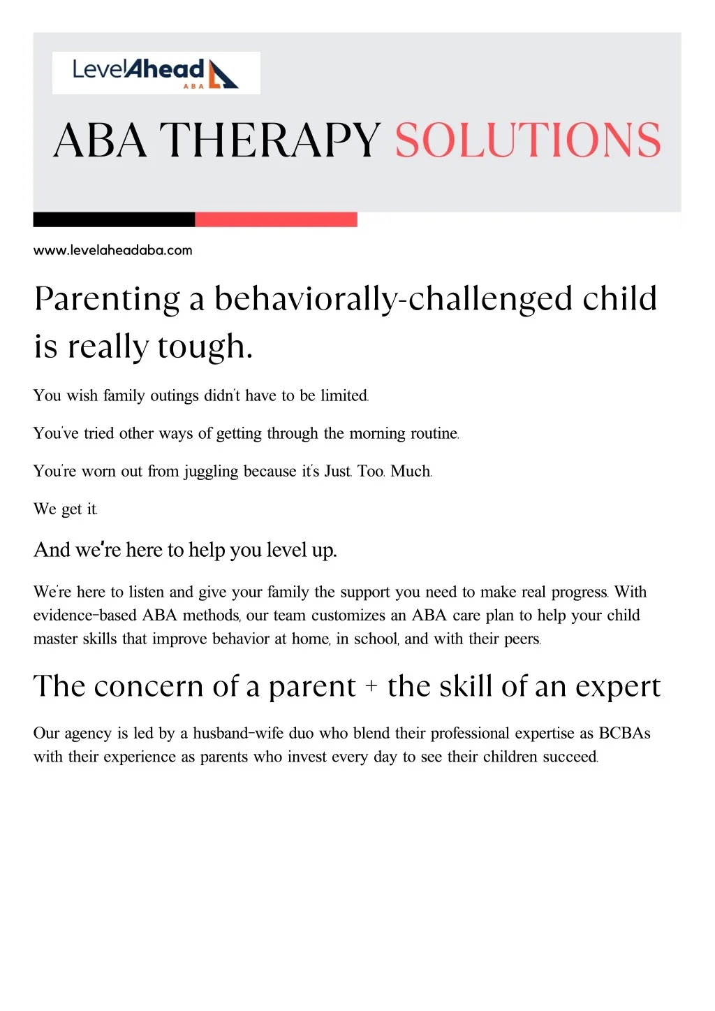 PPT - ABA Therapy for Autism | Level Ahead ABA PowerPoint Presentation ...
