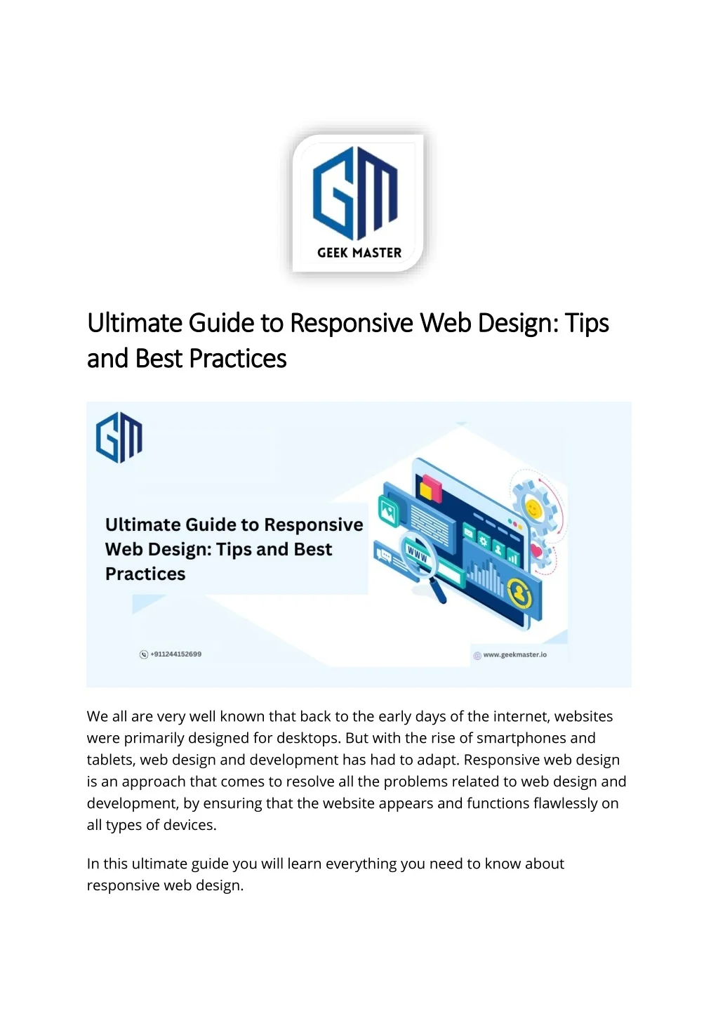 PPT - The Ultimate Guide to Responsive Web Design - Geek Master ...