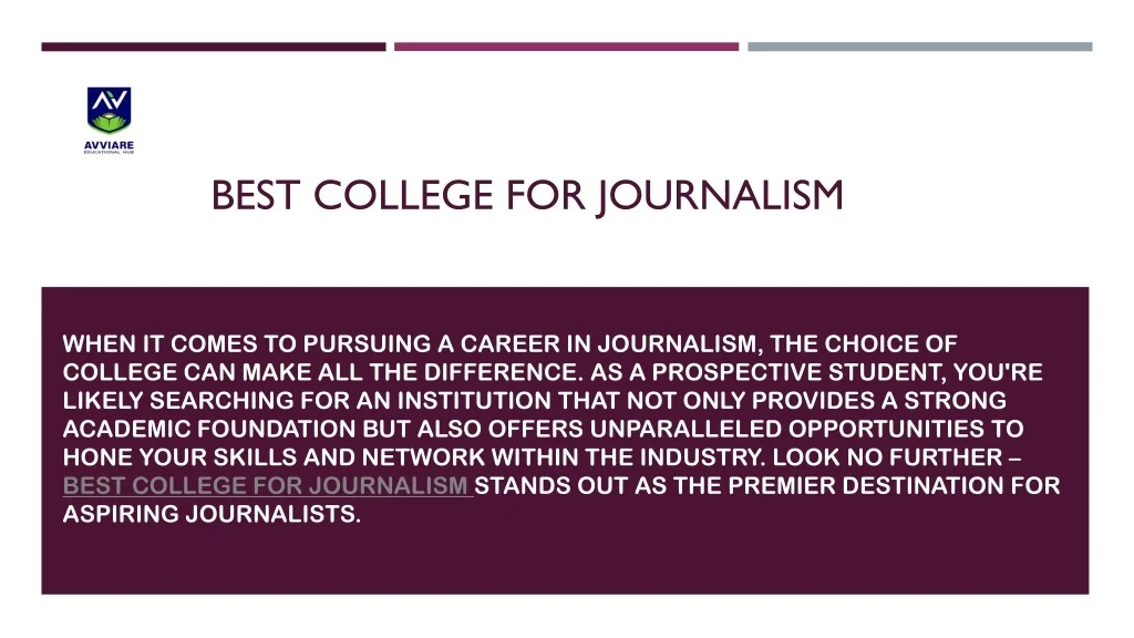 PPT - Best College for journalism PowerPoint Presentation, free ...
