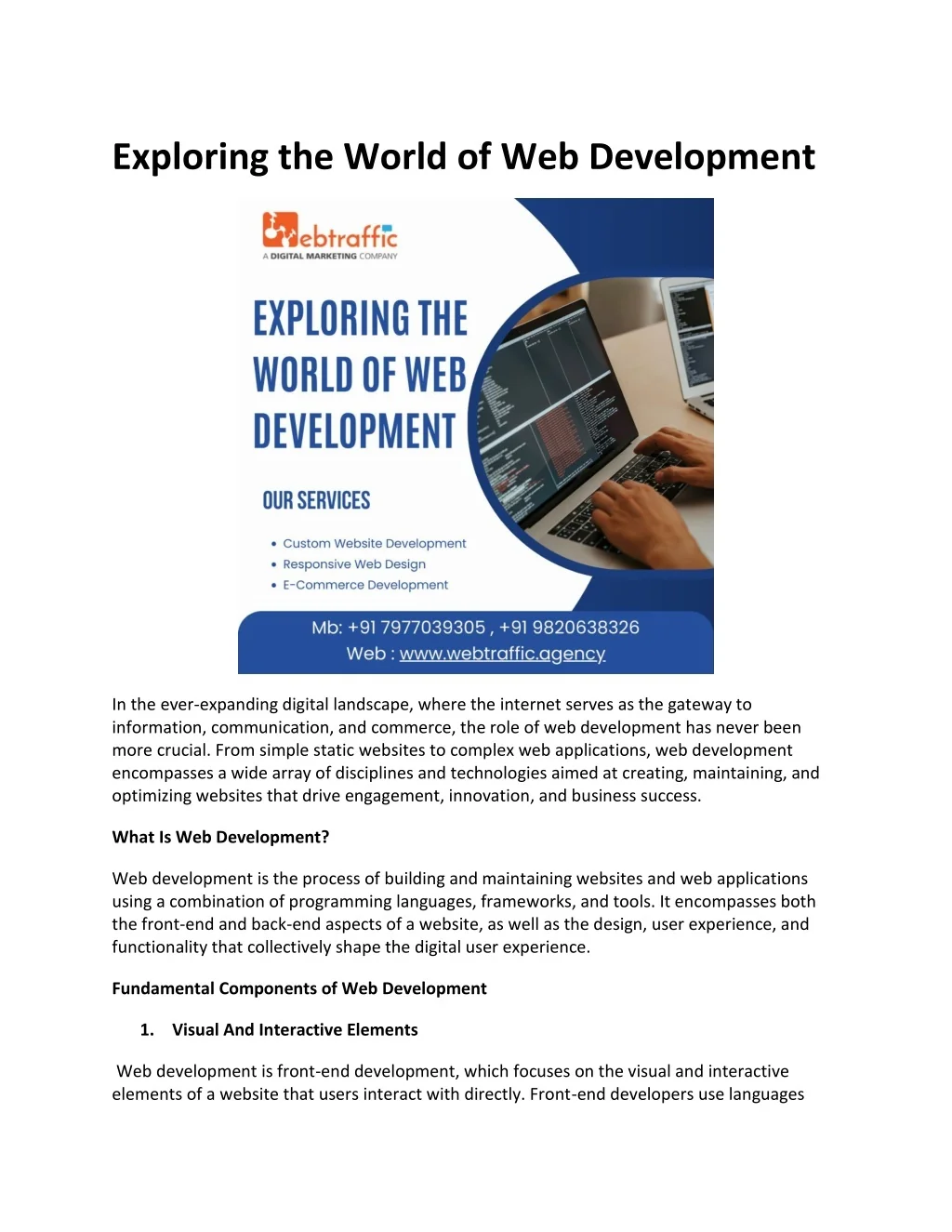 PPT - Exploring the World of Web Development PowerPoint Presentation, free download - ID:13166824