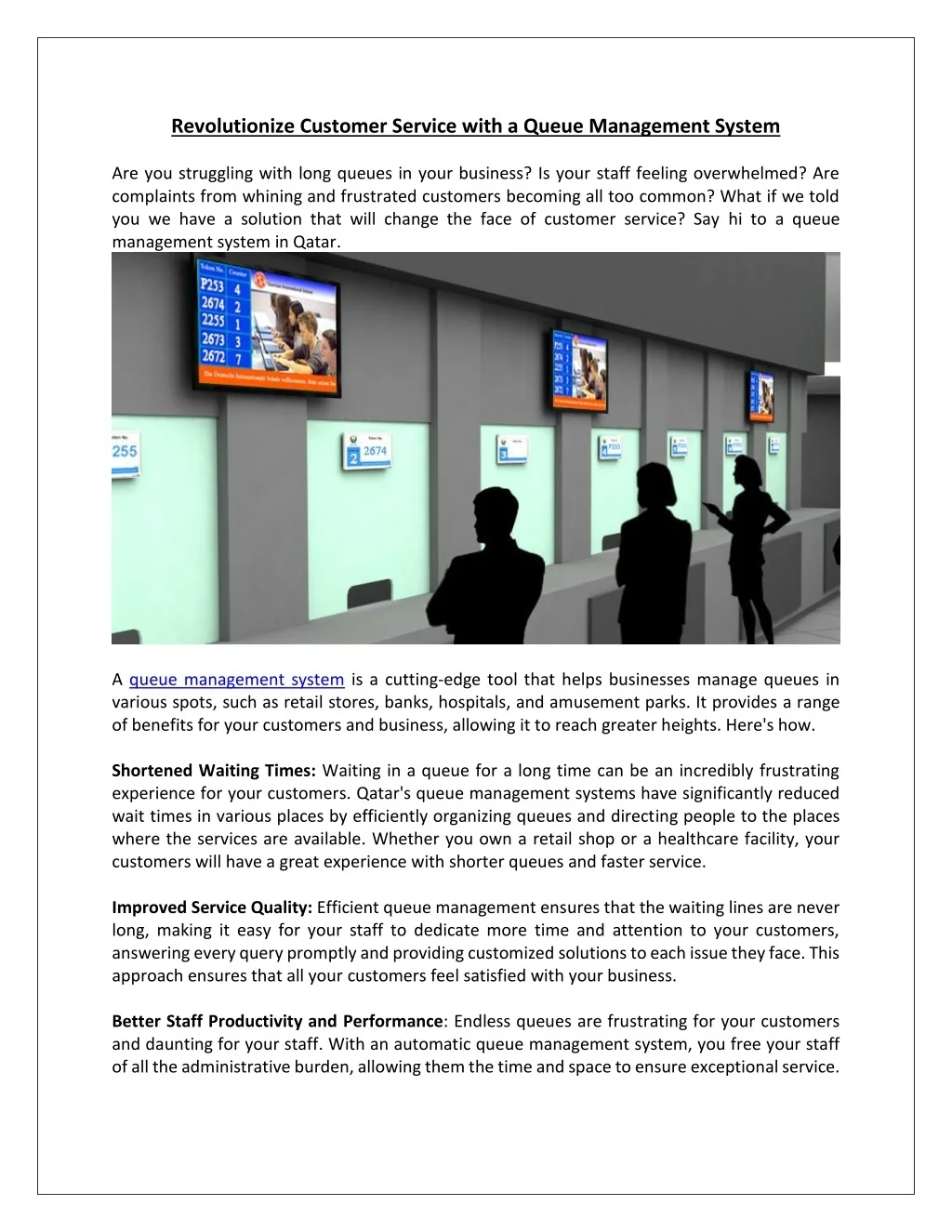 PPT - Enhance Customer Experience with Queue Management Systems in Qatar PowerPoint Presentation ...