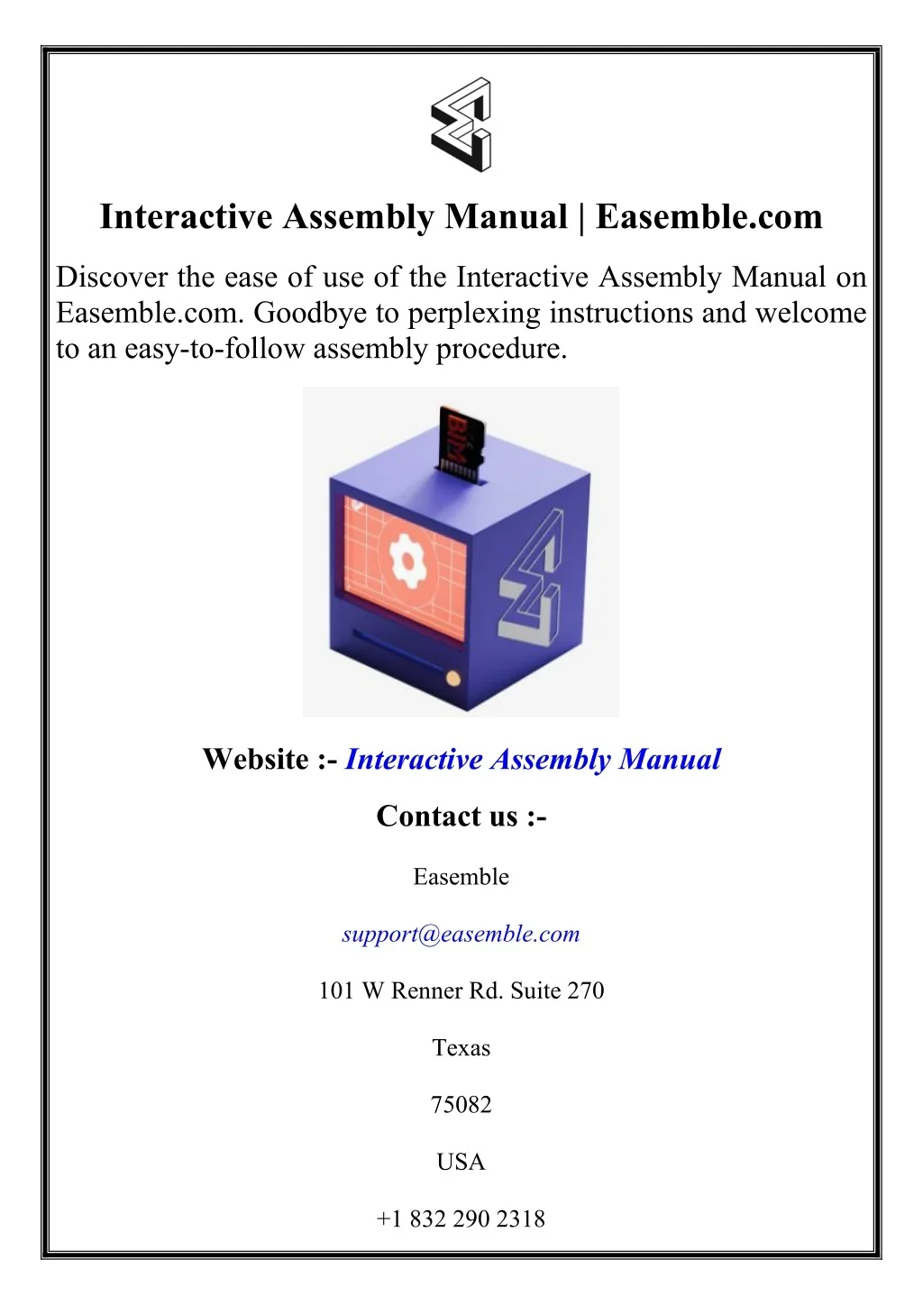 PPT - Interactive Assembly Manual Easemble.com PowerPoint Presentation - ID:13167502