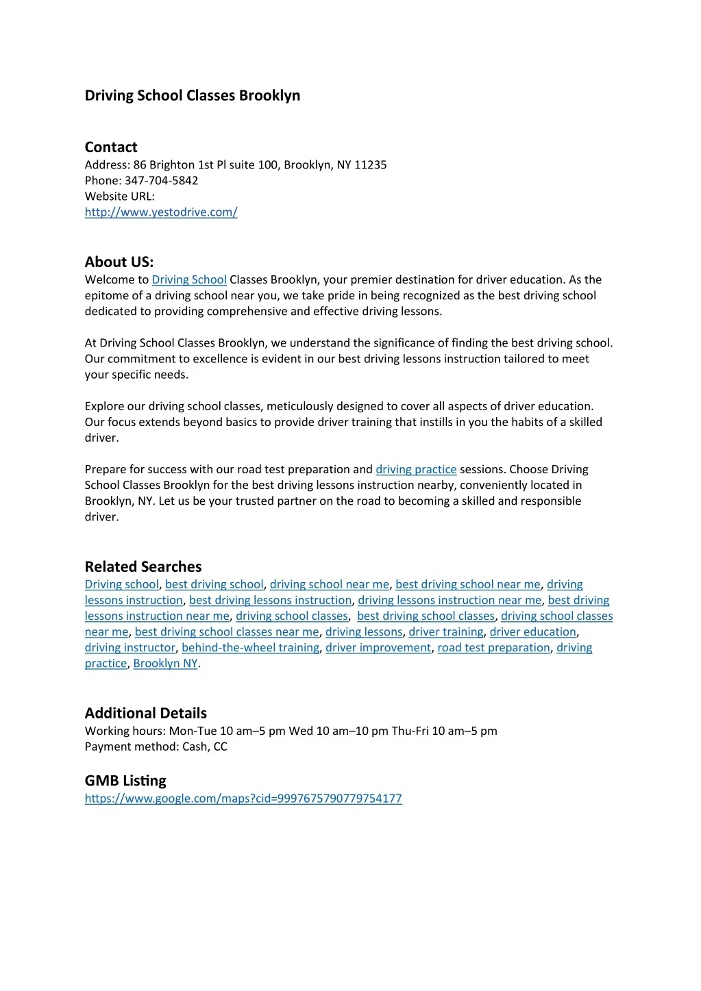 PPT - Driving School Classes Brooklyn PowerPoint Presentation, free ...
