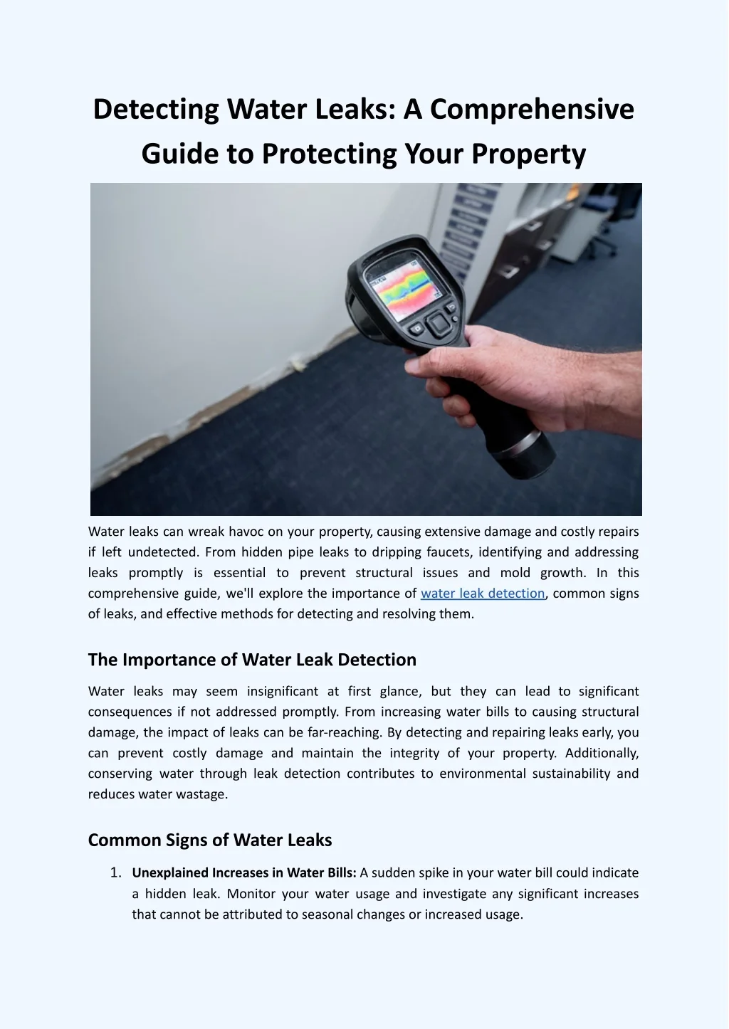 PPT - Detecting Water Leaks: A Comprehensive Guide to Protecting Your ...