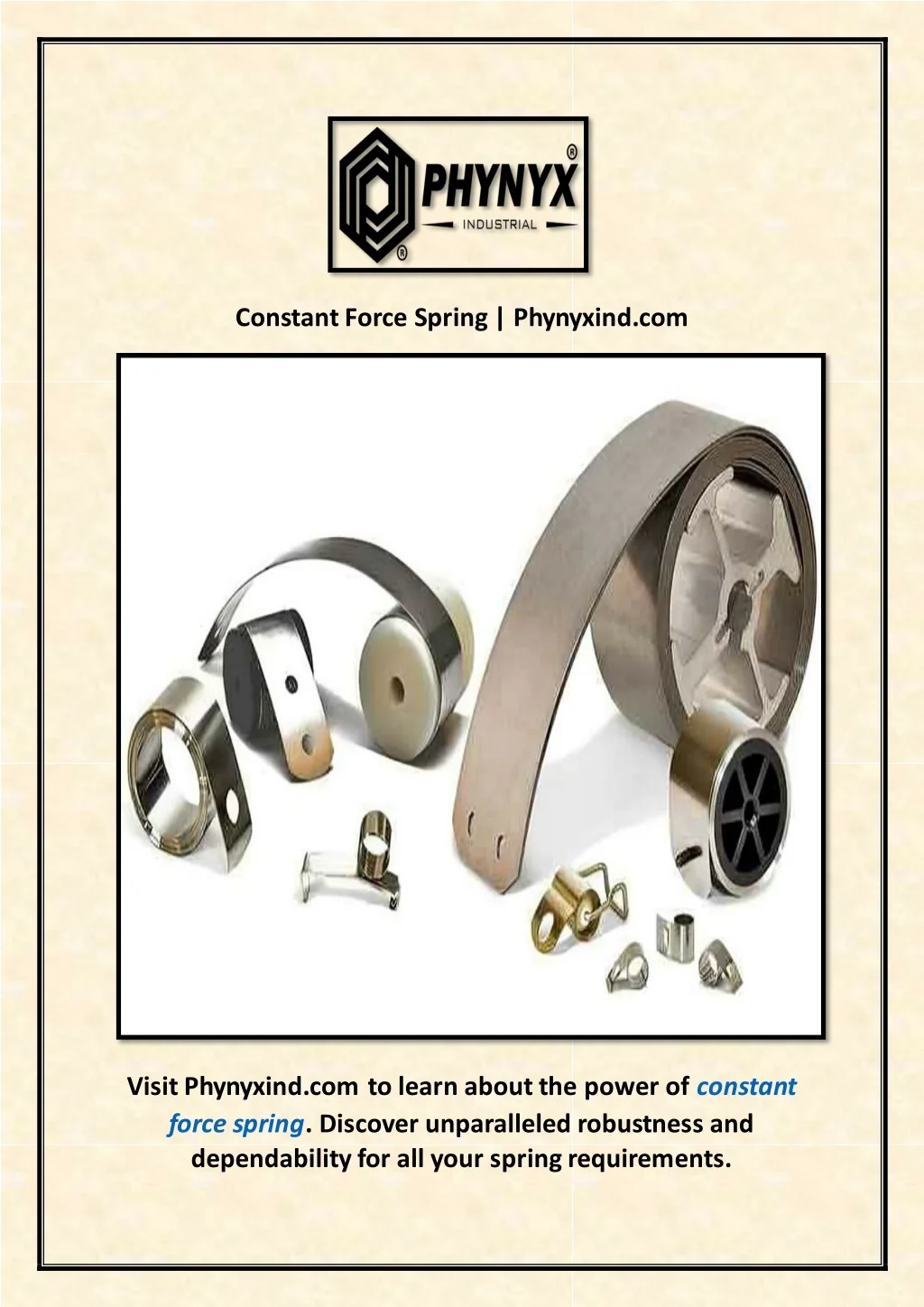 PPT - Constant Force Spring | Phynyxind.com PowerPoint Presentation ...