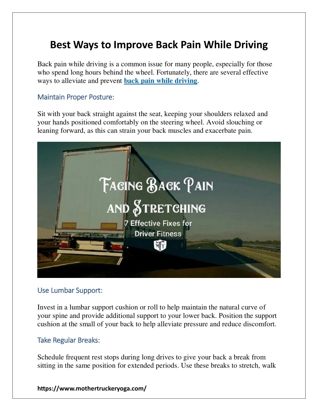 PPT - Best Ways to Improve Back Pain While Driving PowerPoint ...