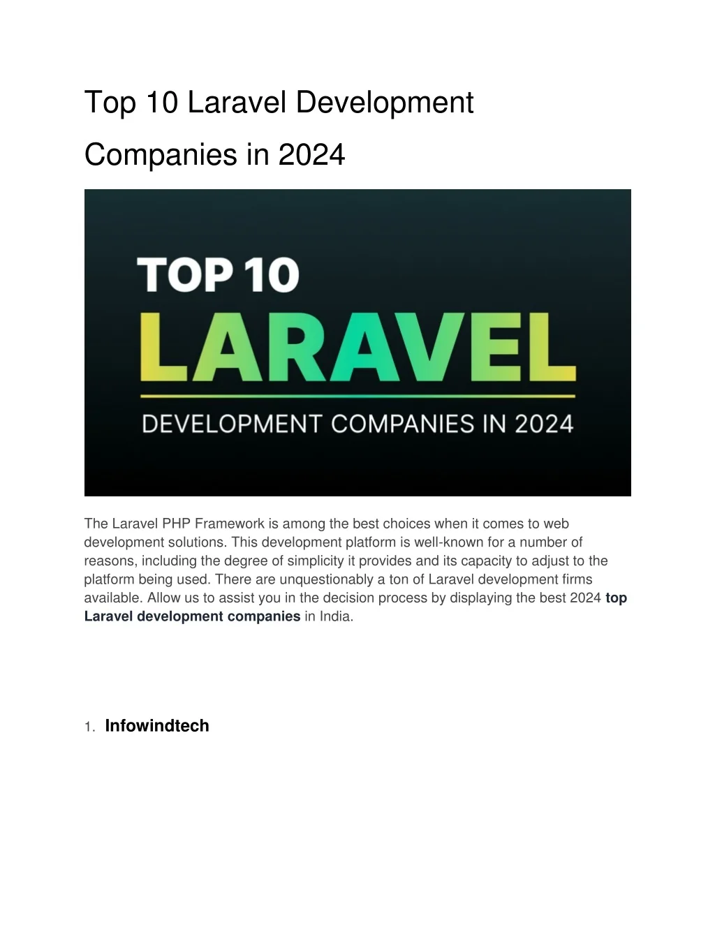 PPT - Top 10 Laravel Development Companies in 2024 PowerPoint ...