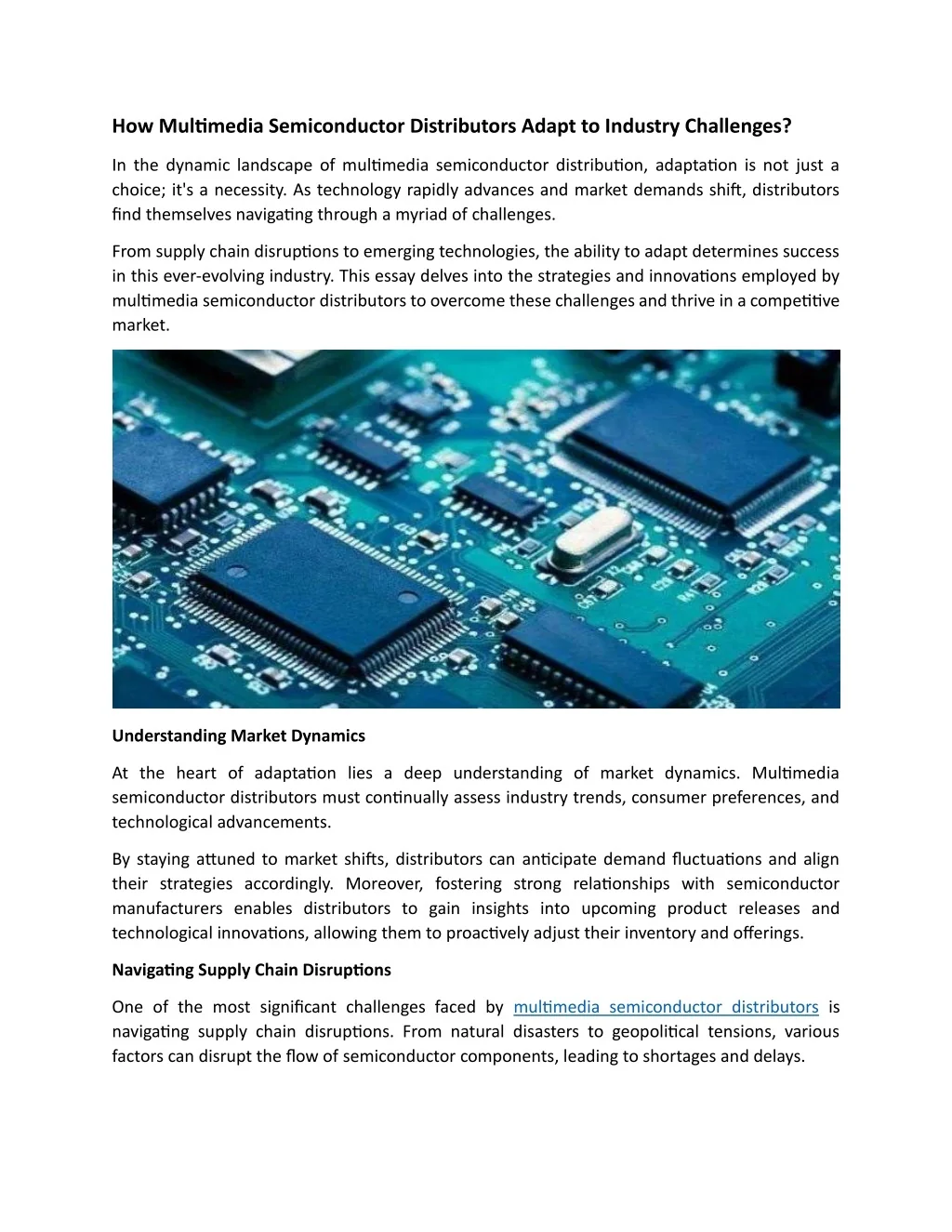 PPT - How Multimedia Semiconductor Distributors Adapt to Industry ...
