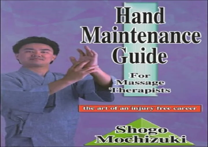 PPT - [PDF READ ONLINE] Hand Maintenance Guide for Massage Therapists ...