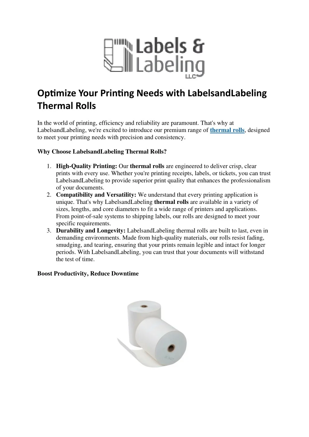 PPT - Optimize Your Printing Needs with LabelsandLabeling Thermal Rolls ...