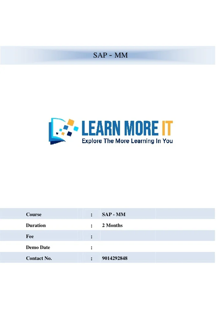 PPT - SAP MM Course Training Curriculum - Learn More It Solutions PowerPoint Presentation - ID ...