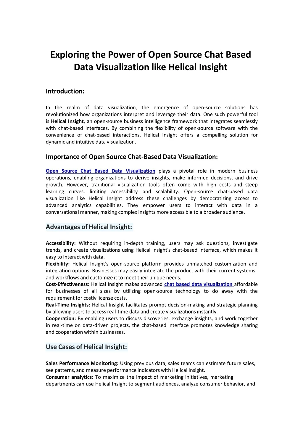 PPT - Open Source Chat Based Data Visualization With Helical Insight ...