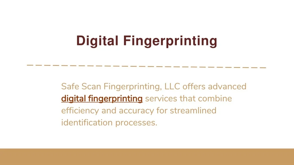 PPT - Digital Fingerprinting PowerPoint Presentation, free download ...