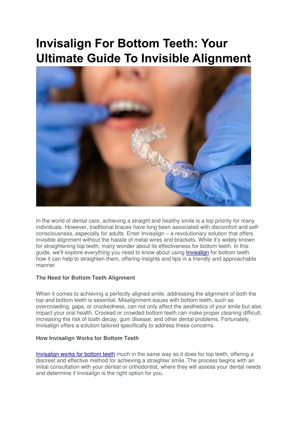 PPT - Invisalign For Bottom Teeth- Your Ultimate Guide To Invisible ...