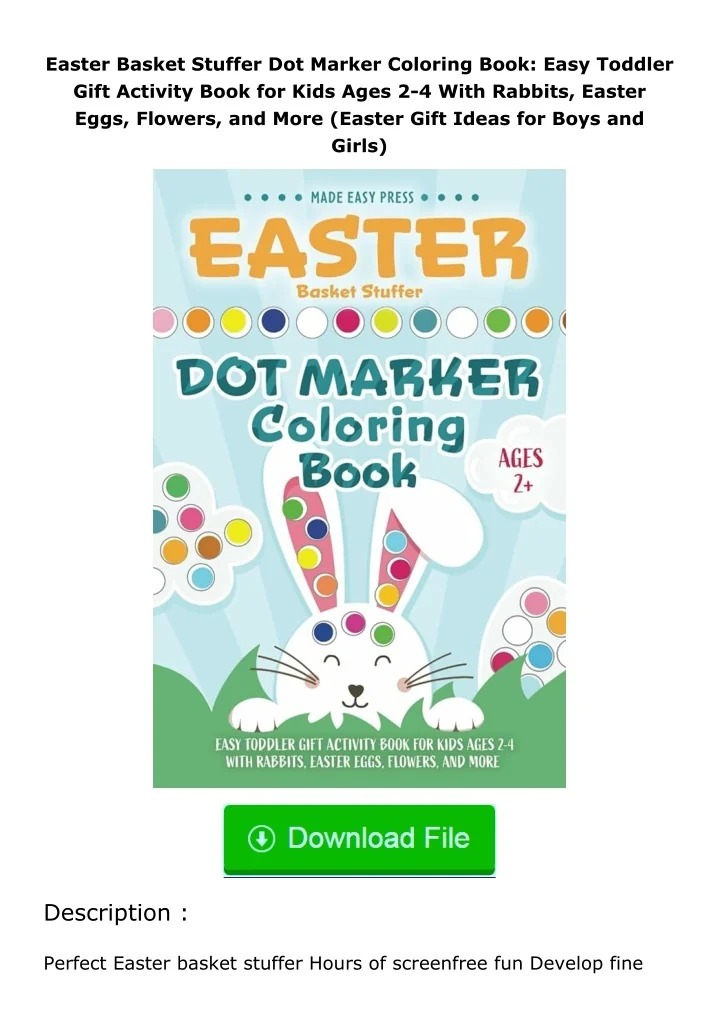 PPT - download⚡️ free ( ️pdf ️) Easter Basket Stuffer Dot Marker ...