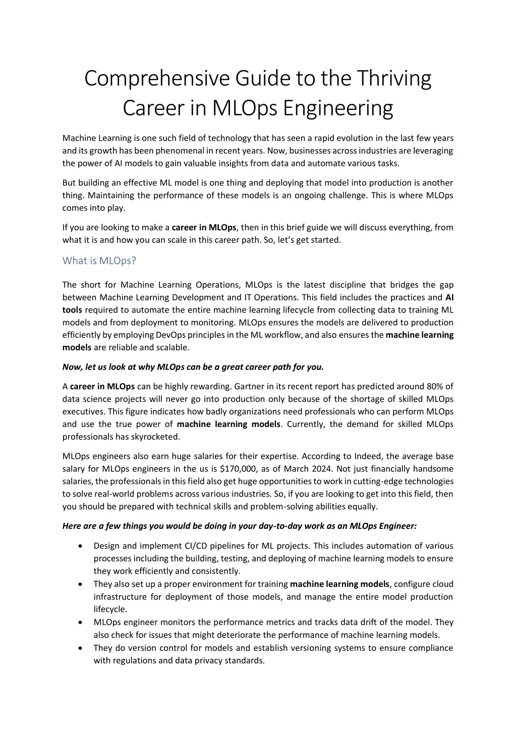 PPT - Comprehensive Guide to the Thriving Career of MLOps PowerPoint ...