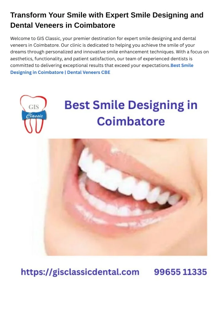 PPT - 10 Best Smile Designing in Coimbatore Dental Veneers CBE ...