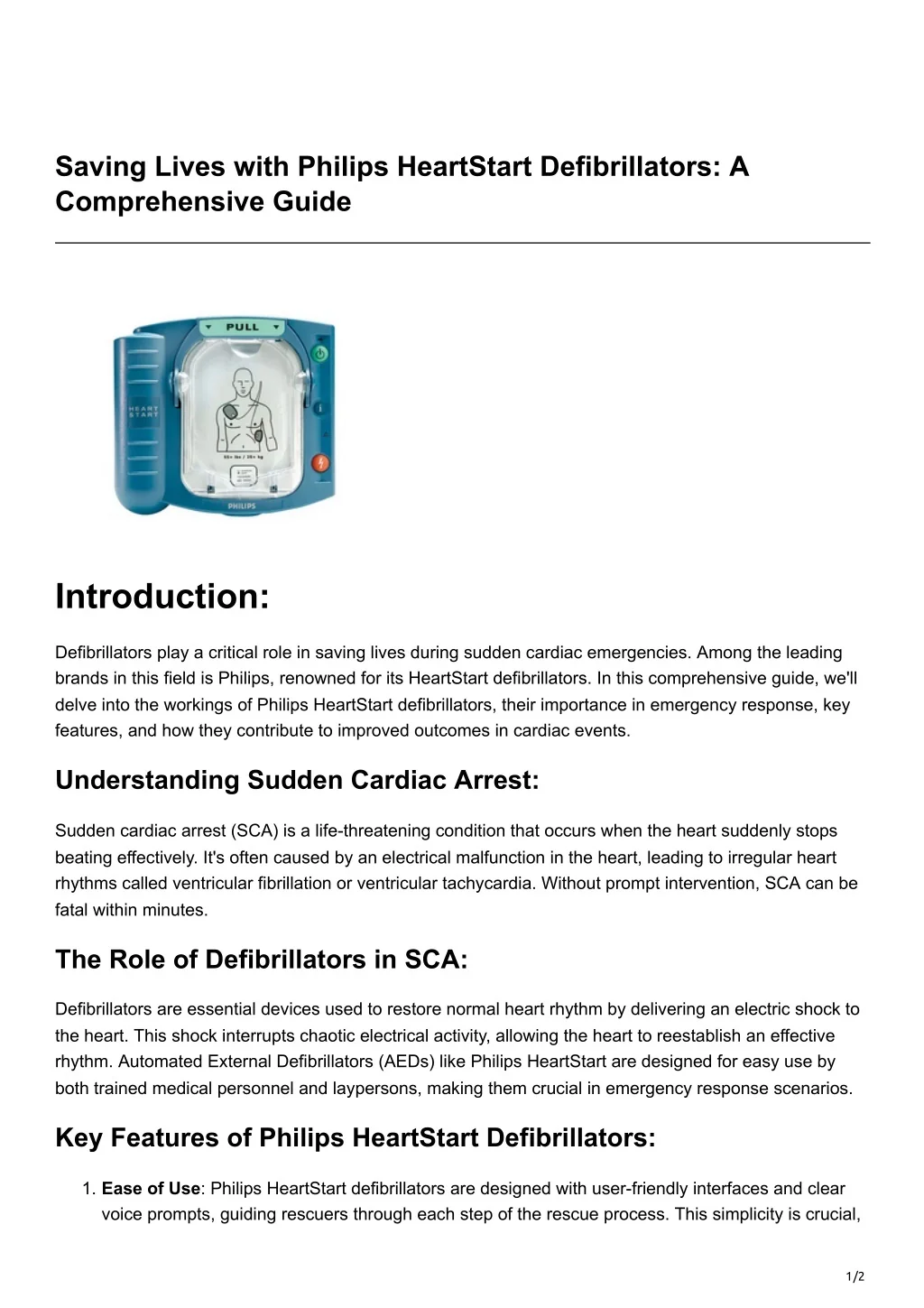 PPT - Saving Lives with Philips HeartStart Defibrillators A ...