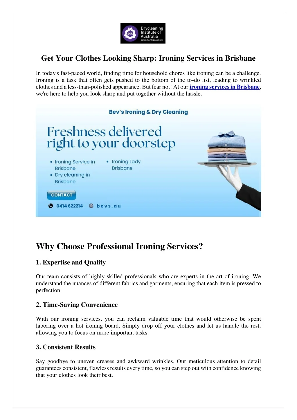 PPT - Get Your Clothes Looking Sharp- Ironing Services in Brisbane ...