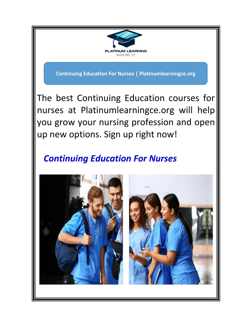 PPT - Continuing Education For Nurses Platinumlearningce.org PowerPoint ...