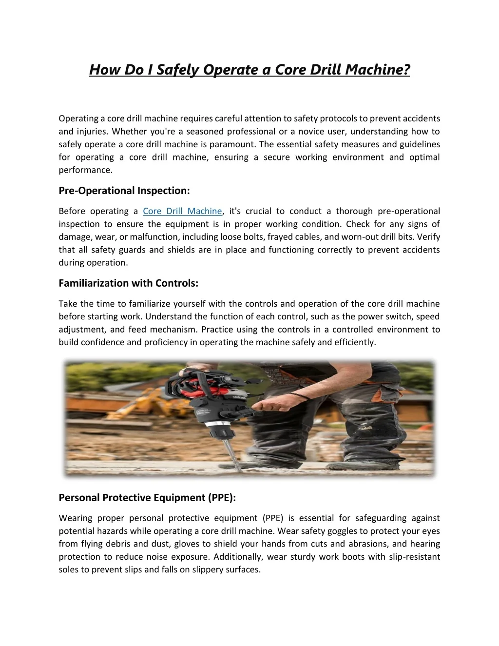 PPT - How Do I Safely Operate a Core Drill Machine? PowerPoint ...