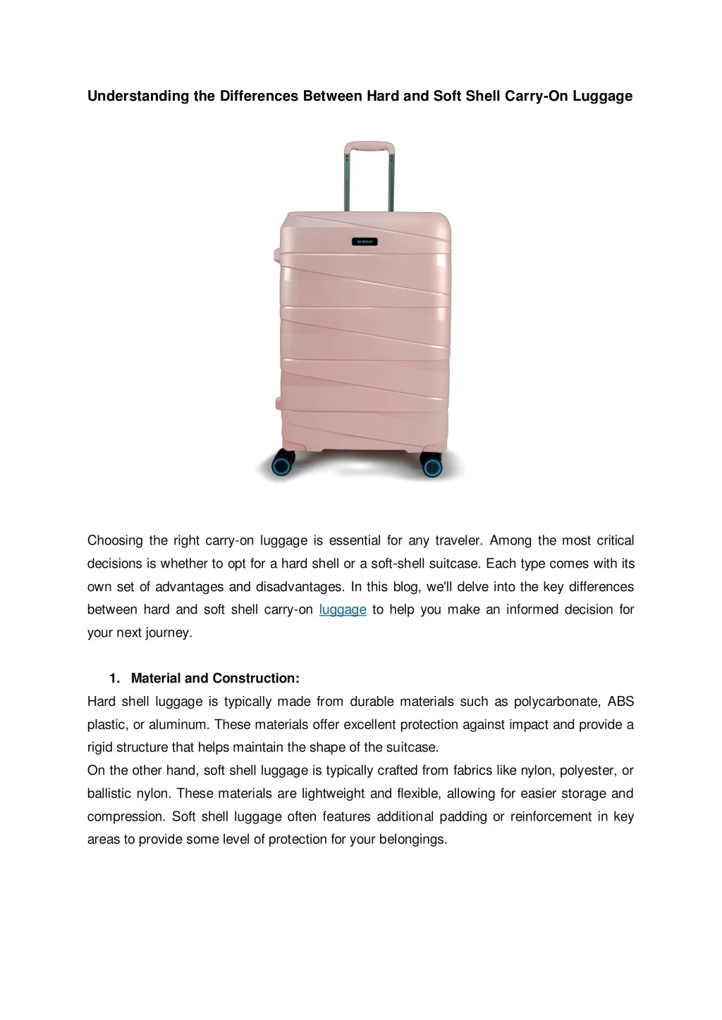 PPT - Understanding the Differences Between Hard and Soft Shell Carry-On Luggage PowerPoint ...