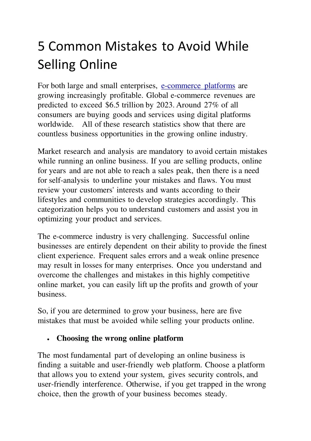 PPT - 5 Common Mistakes to Avoid While Selling Online PowerPoint ...
