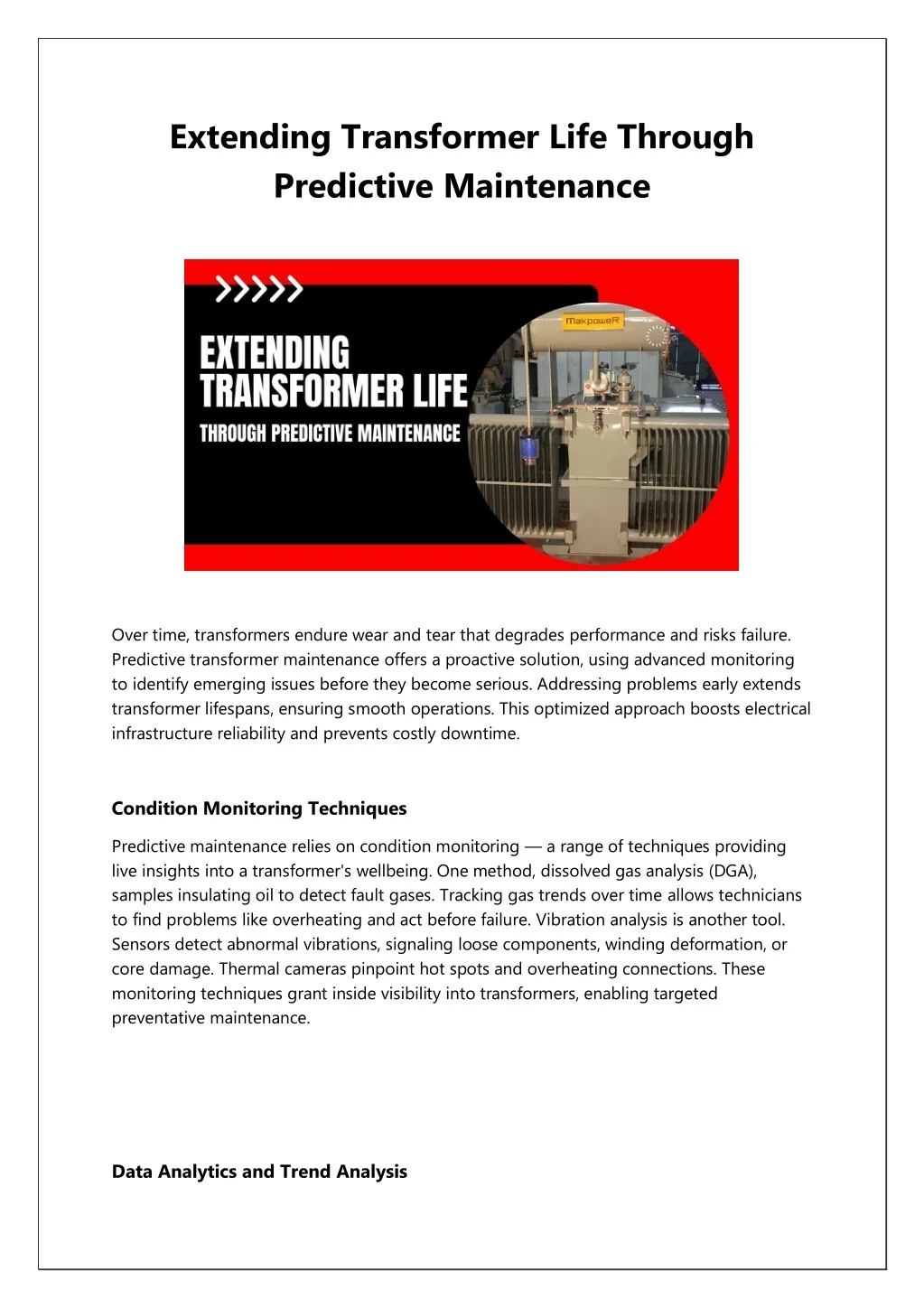 PPT - Extending Predictive Maintenance for Transformer Life PowerPoint ...