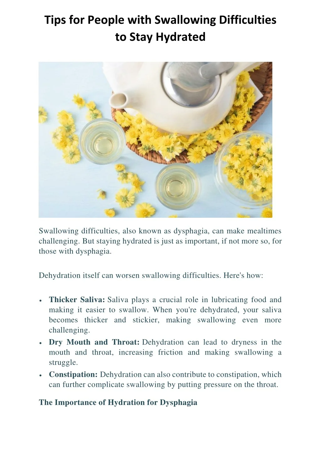 PPT - Tips for People with Swallowing Difficulties to Stay Hydrated ...
