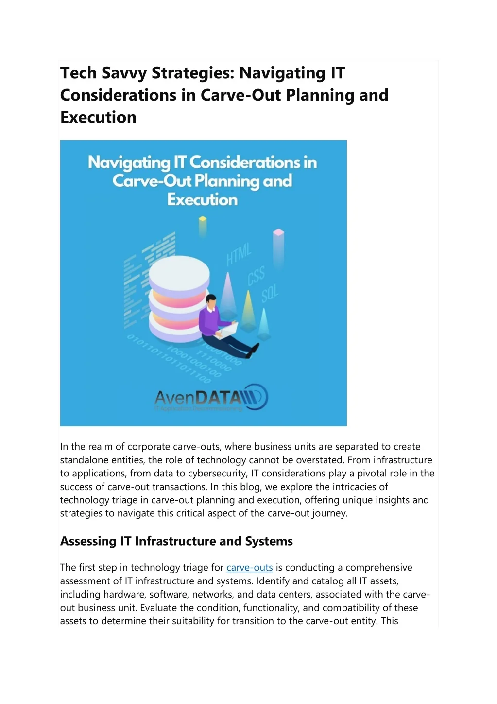 PPT - Tech Savvy Strategies Navigating IT Considerations in Carve-Out ...