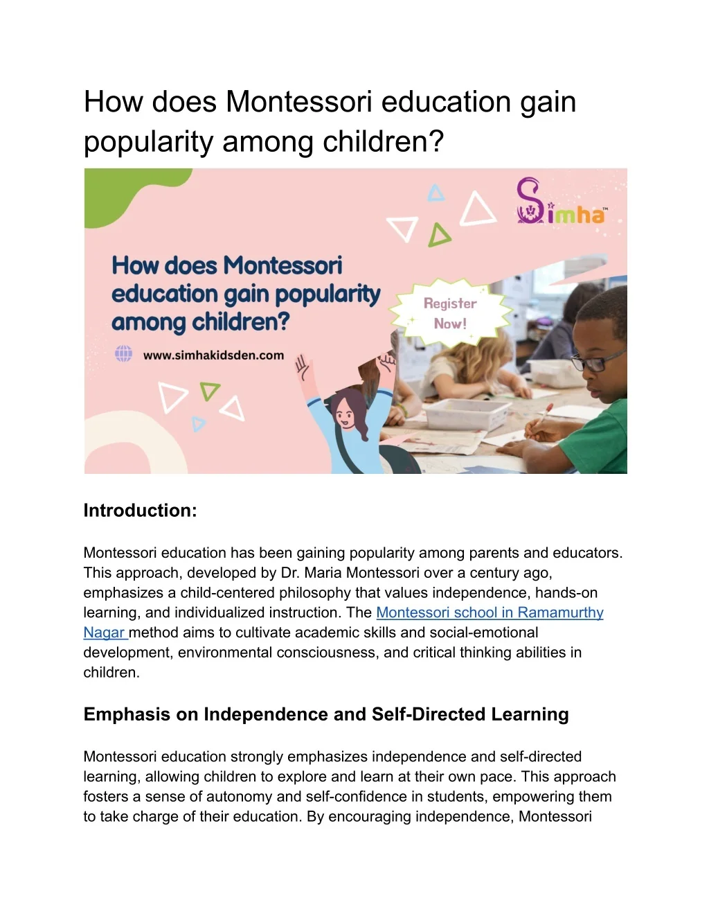 PPT - How does Montessori education gain popularity among children ...