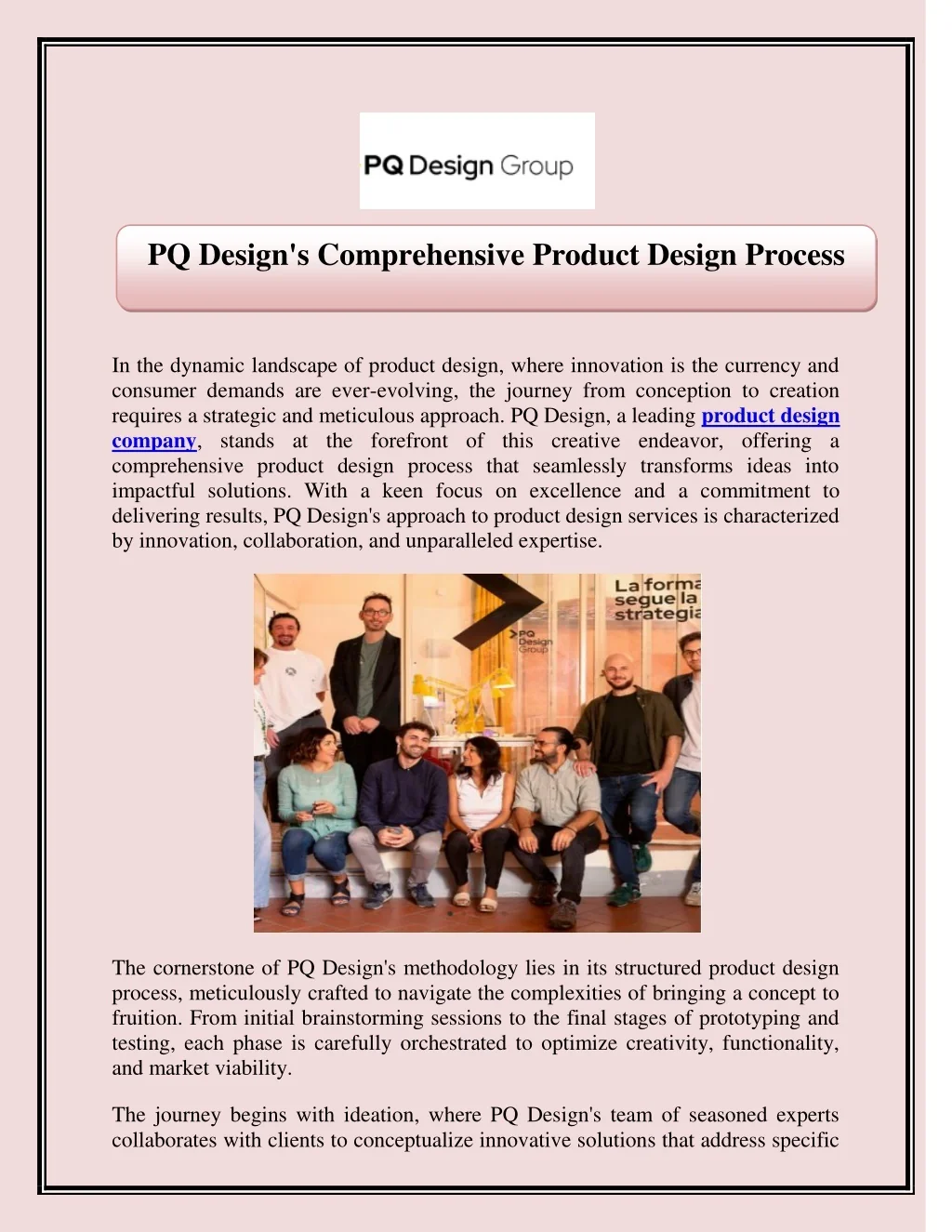 PPT - PQ Design's Comprehensive Product Design Process PowerPoint ...