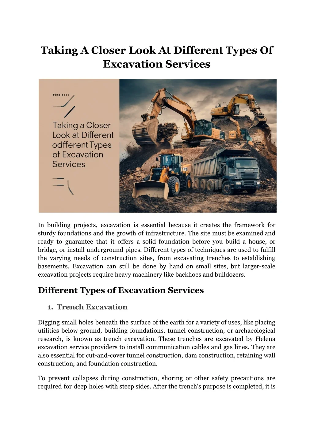 PPT - Taking A Closer Look At Different Types Of Excavation Services ...
